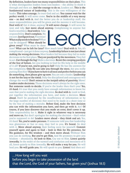 Leaders Act Poster – Strategic Press